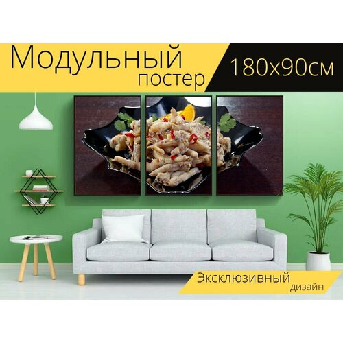 Модульный постер "Еда, корейская кухня, питание" 180 x 90 см. для интерьера