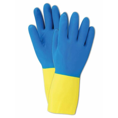 Хозяйственные латексные перчатки для уборки и мытья, размер М, цвет синий