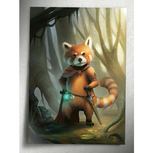 Постер красная панда на дороге приключений, на А4