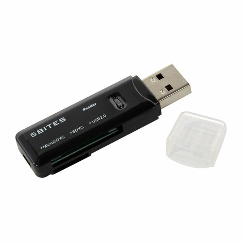 Кардридер 5bites RE2-100BK для SD и microSD карт, USB 2.0