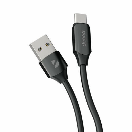 Дата-кабель Silk USB - Type-C, 66Вт, 6А, 1,2м, черный, Deppa, Deppa 72535