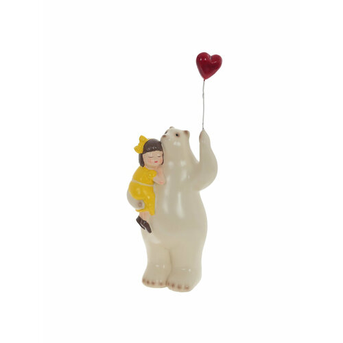 Фигурка декоративная "Девочка с медведем", 12x9x28 см