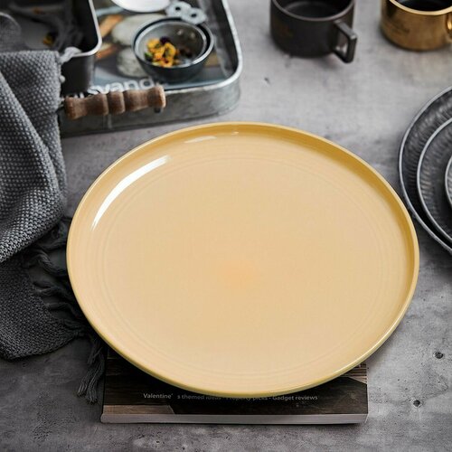 Набор посуды Stoneware тарелки обеденные 27 см 4 шт, желтый