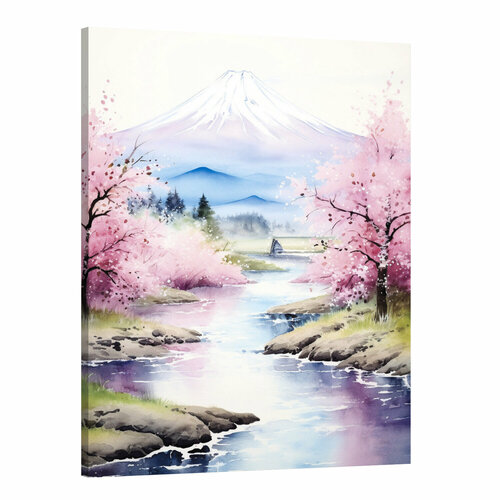 Интерьерная картина 50х70 "Традиции Японии в пейзаже"