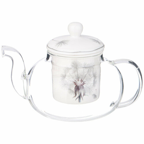 Чайник стеклянный с фарфоровым ситом dandelion 650 мл Lefard (182476)