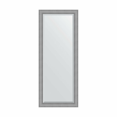 Зеркало напольное с фацетом EVOFORM в багетной раме серебряная кольчуга, 82х202 см, для гостиной, прихожей, спальни и ванной комнаты, BY 6187