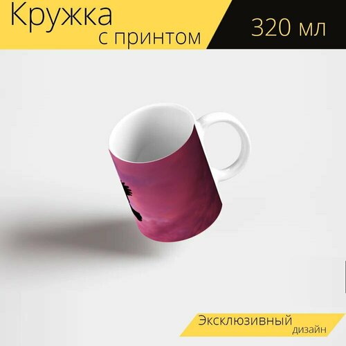 Кружка с рисунком, принтом "Ворона, птица, животное" 320 мл.