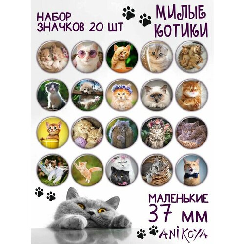 Значки на рюкзак милые котики
