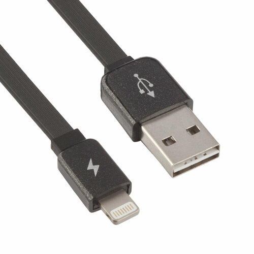 USB Дата-кабель REMAX для Apple 8 pin плоский Safe&Speed, черный