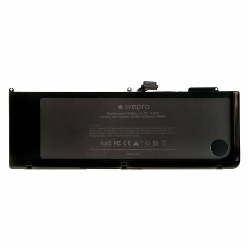 Аккумулятор Wepro для MacBook Pro 15" A1286, Mid 2009 - Mid 2010, стандартная ёмкость 5300 mAh