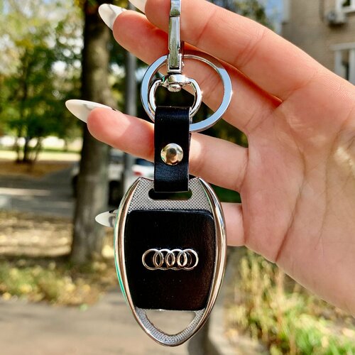 Брелок, зернистая фактура, Audi, черный