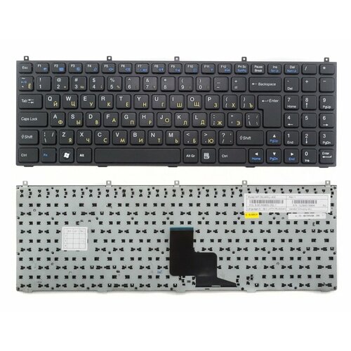 Клавиатура для ноутбука Aquarius NS725, Русская, черная с рамкой