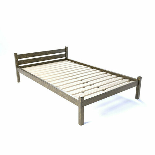 Кровать Классика лакированная из массива сосны с основанием полутороспальная 200х120см, цвет Венге (габариты 210х130)