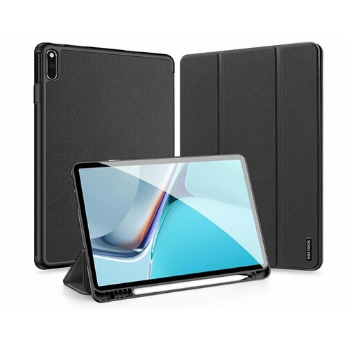 Чехол-книжка MyPads из кожи с функцией засыпания для Huawei MatePad 11 (DBY-W09) 2021 черного цвета