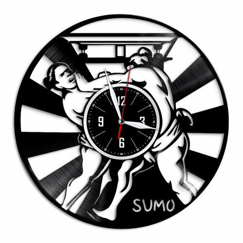Сумо - настенные часы из виниловой пластинки