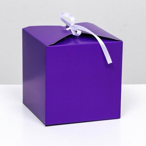 Коробка складная, квадратная, фиолетовая, 12 х 12 х 12 см, 10 шт