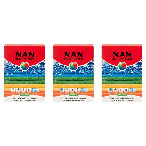 Nan Стиральный порошок для цветного белья, 400 гр, 3 шт