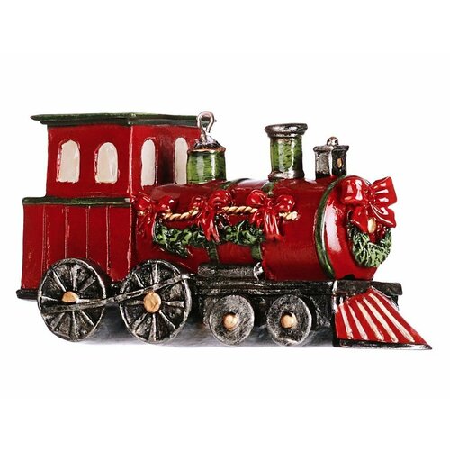 Елочная игрушка локомотив санты, полистоун, 11 см, подвеска, Goodwill