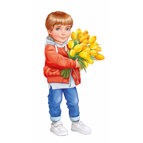 Империя поздравлений 59,339,00 Плакат "Мальчик с тюльпанами"