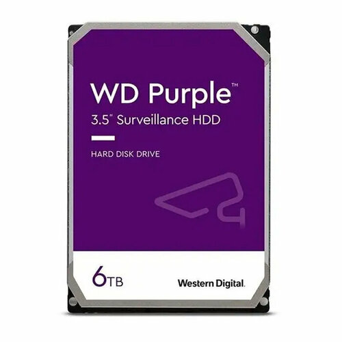 Жесткий диск Western Digital HDD SATA 6Tb Purple WD64PURZ, IntelliPower, 256MB buffer