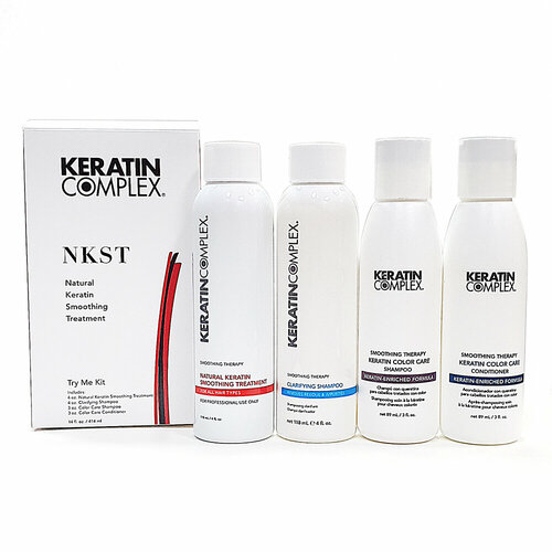 KERATIN COMPLEX Пробный набор "Уход кератиновый разглаживающий оригинальный" / NKST Try Me Kit (118 мл + 118 мл + 89 мл + 89 мл)