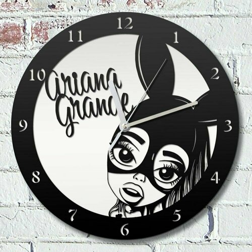 Настенные деревянные бесшумные часы музыка Ariana Grande - 2340