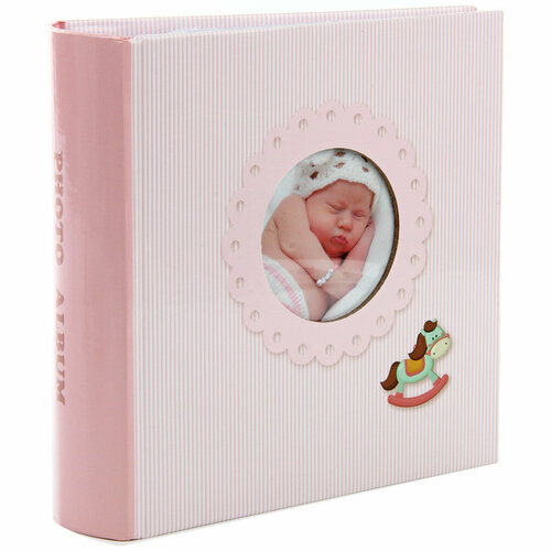 Детский фотоальбом, альбом для фотографий 10х15, 300 фото, лошадка, розовый GF 5819