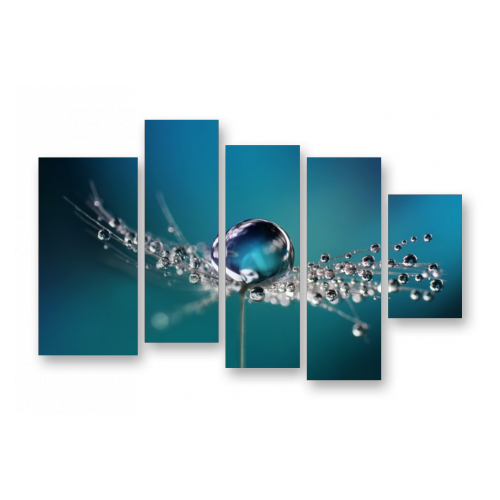 Модульная картина на стекле | Diva Kartina | Природа. Капля воды на цветке | 160X110 см