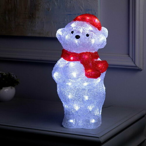 Светодиодная фигура "Медвежонок" 19 x 36 x 18 см, акрил, 50 LED, 220 В, свечение белое