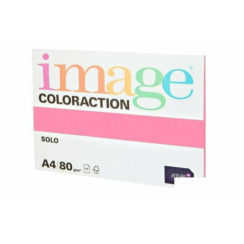 Бумага цветная А4 Image Coloraction ярко-розовая, 80 г/кв. м, 50 листов (717022)