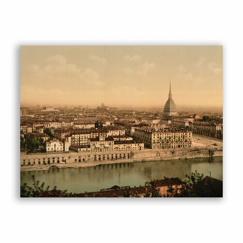 Постер, плакат на бумаге / General view from Mount of the Capuchins, Turin, Italy / Размер 40 x 53 см