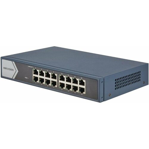 Коммутатор Hikvision DS-3E0516-E(B) 16 Gigabit RJ45 ports, 19-inch Rack-mountable Steel Case Unmanaged Switch (078432)