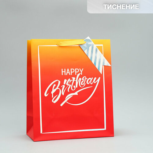 Пакет подарочный, упаковка, «Happy Birthday», 30.5 х 25.4 х 12.7 см (комплект из 13 шт)