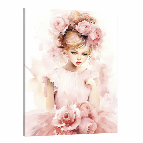 Интерьерная картина 50х70 "Розовая сказка для маленькой модницы"