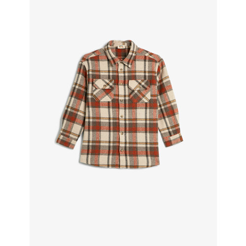 Рубашка KOTON, размер 7-8 лет, коричневый