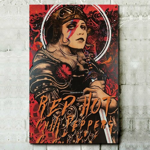 Картина интерьерная на дереве музыка RHCP (Red Hot Chili Peppers, Постер, Poster) - 13628 В