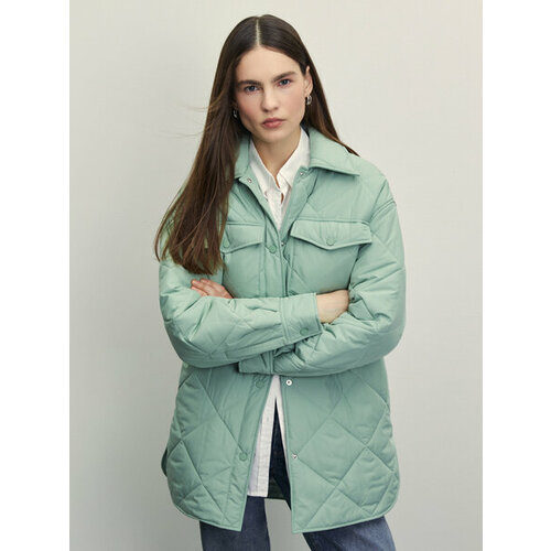 Куртка Zarina Стеганая, размер M (RU 46)/170, зеленый