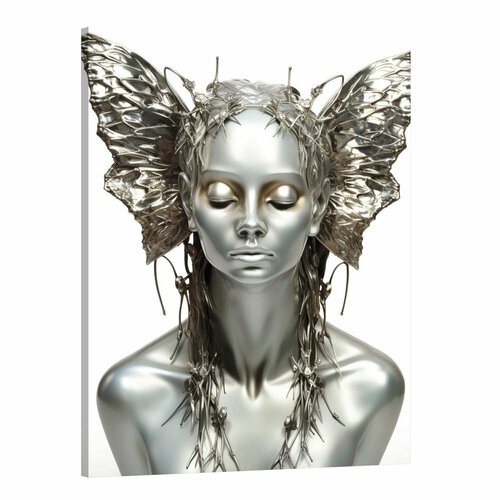 Интерьерная картина 50х70 "Ангел с серебряным лицом"