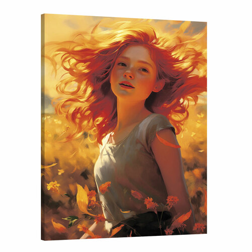 Интерьерная картина 50х70 "Девушка, горящая страстью"