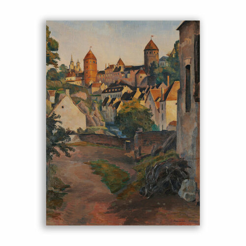 Картина на холсте, репродукция / Эмиль Бернар - View of Castle in Semur / Размер 40 x 53 см