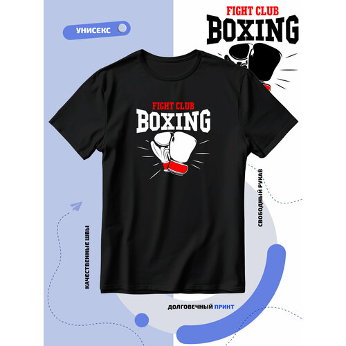 Футболка SMAIL-P fighting club boxing боксерские перчатки, размер 3XL, черный