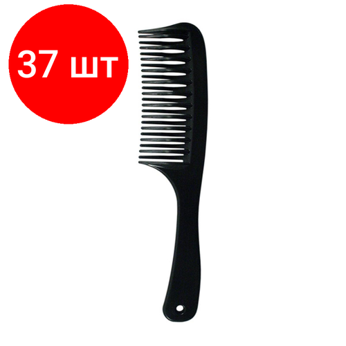 Комплект 37 штук, Расческа -гребень Lei пластиковый 041 с ручкой цвет черный 41001
