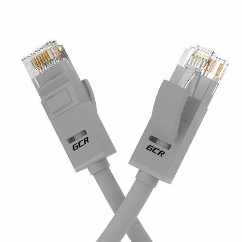 Короткий патч-корд LAN кабель GCR для подключения интернета КАТ.5e RJ45 1Гбит/c 50 см патч-корд UTP серый