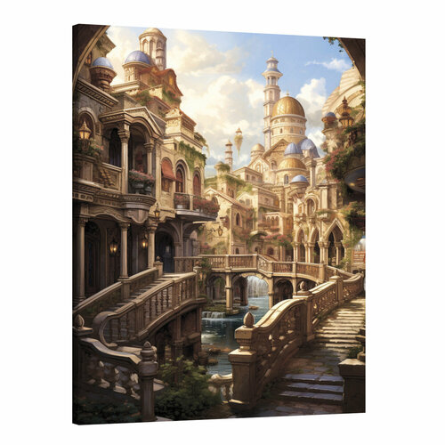 Интерьерная картина 50х70 "Деревня в стиле барокко"