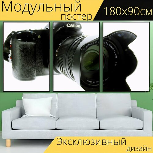 Модульный постер "Камера, камеры, цифровой фотоаппарат" 180 x 90 см. для интерьера