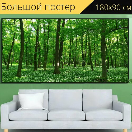 Большой постер "Природа, словакия, лес" 180 x 90 см. для интерьера