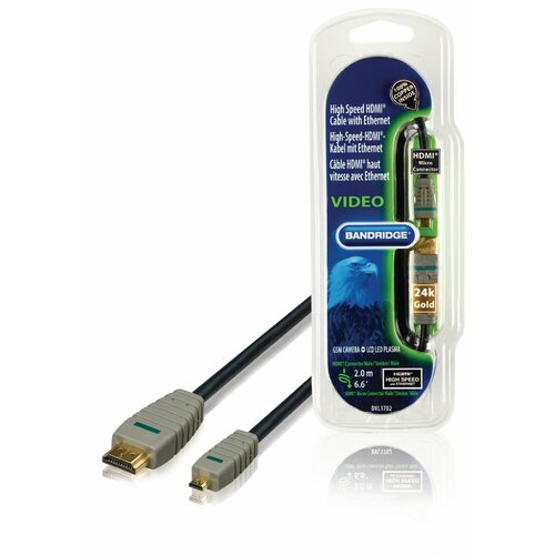 Высокоскоростной кабель micro HDMI Bandridge BVL1702 2.0 метра