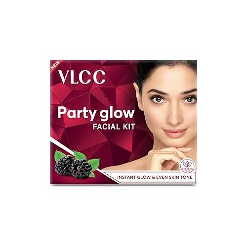 PARTY GLOW FACIAL KIT For Instant Glow & Even Skin Tone, VLCC (сияние для вечеринки набор - Мгновенное сияние и Ровный тон кожи), 60 г. (6x10 г.)