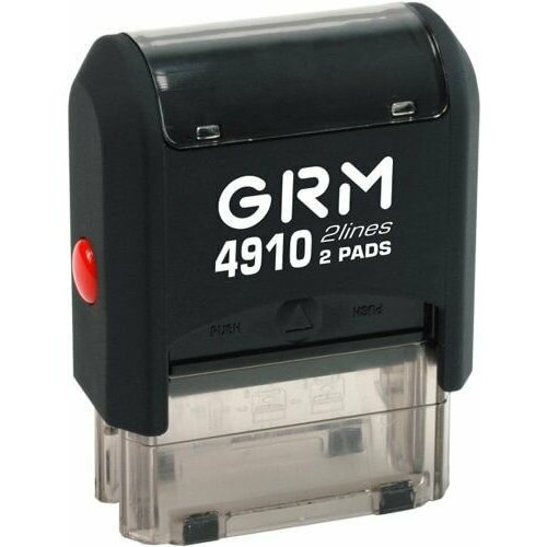 GRM 4910 2 Pads Автоматическая оснастка для штампа с двойной подушкой (штамп 26 х 10 мм.) , Чёрный
