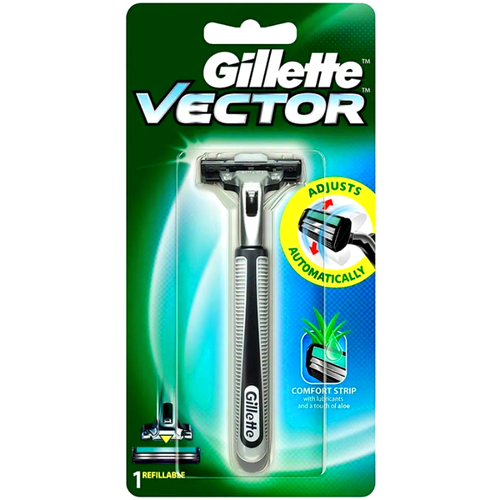 Бритвенный станок Gillette Vector+ (Slalom Push Clean) с 1 сменной кассетой